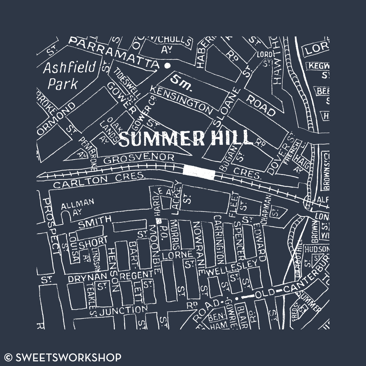 Men's Summer Hill Map T-Shirt – Sweets Workshop